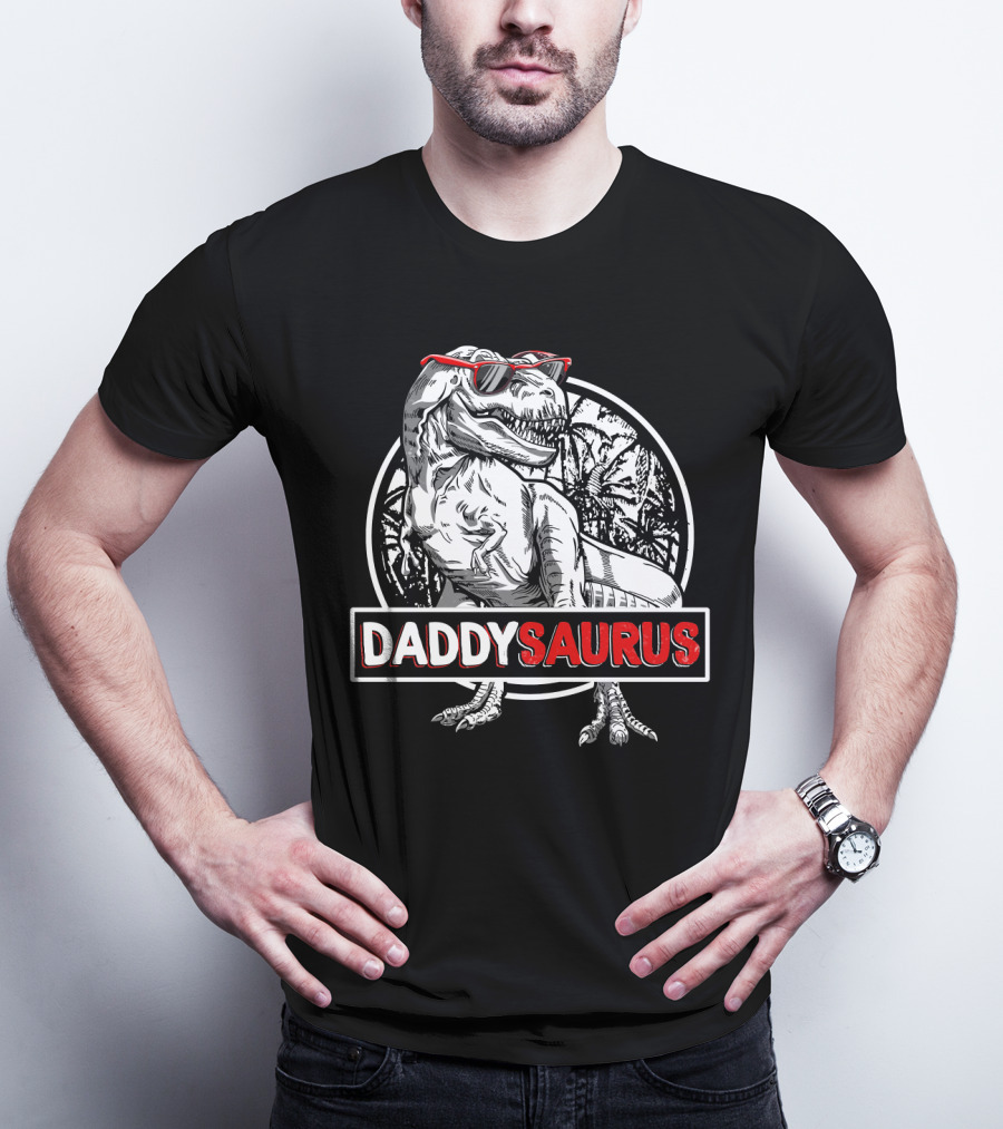 Daddysaurus T-Rex Father's Day Gifts Daddy Saurus T-Shirt