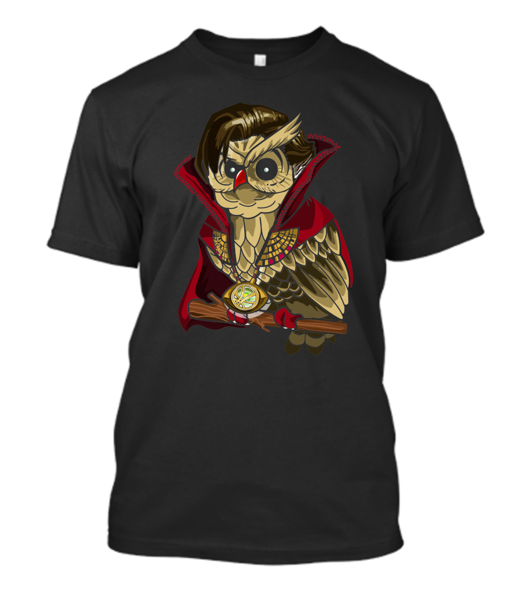 Dr. Strange Owl Parody Cape And Amulet Creative Superhero Fusion T-Shirt