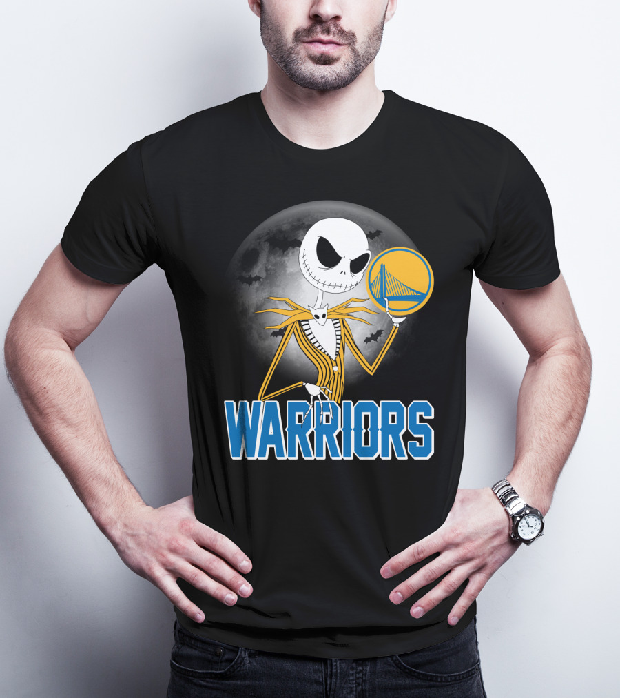 Jack Halloween Warriors Golden State Fan Basketball Moon Scene T-Shirt