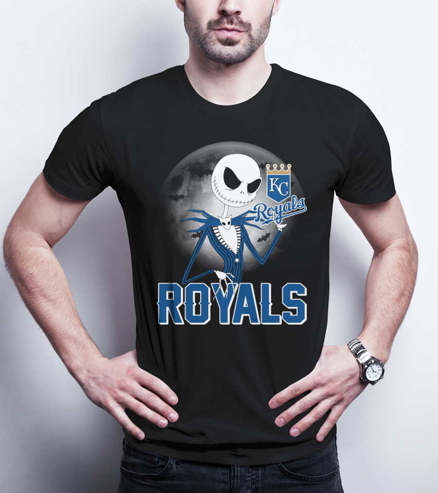 Jack Skellington Halloween Kansas City Royals Moon T-Shirt