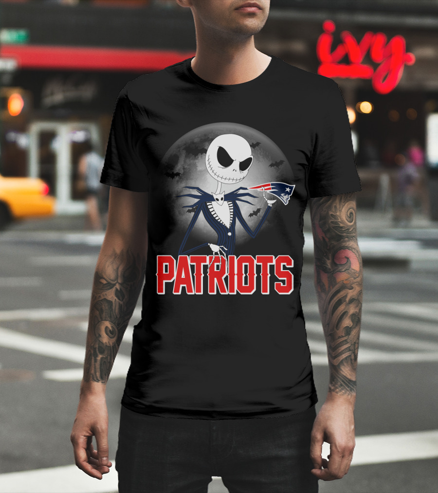 Jack Skellington Halloween New England Patriots T-Shirt