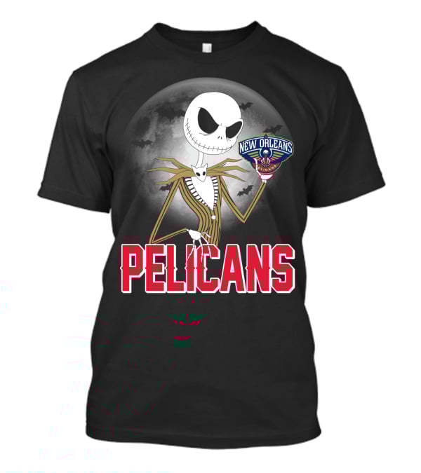 Jack Skellington Halloween New Orleans Pelicans Basketball T-Shirt