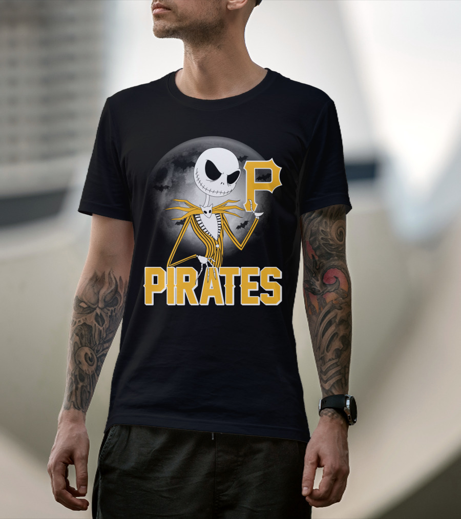 Jack Skellington Halloween Pittsburgh Pirates Spooky Night MLB Collaboration T-Shirt