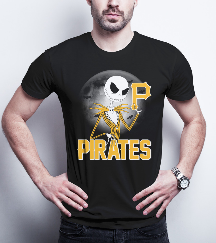 Jack Skellington Halloween Pittsburgh Pirates Spooky Night MLB Collaboration T-Shirt