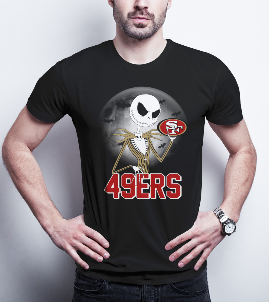 Halloween Jack Skellington San Francisco 49ers Moon Bats T-Shirt