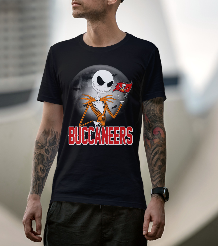 Jack Skellington Halloween Tampa Bay Buccaneers T-Shirt