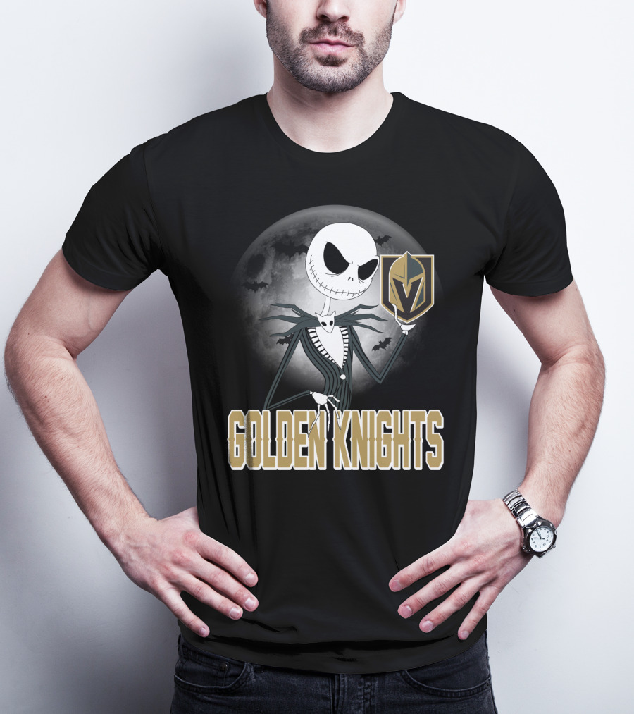 Golden Knights Jack Skeleton Halloween Moon Vegas T-Shirt