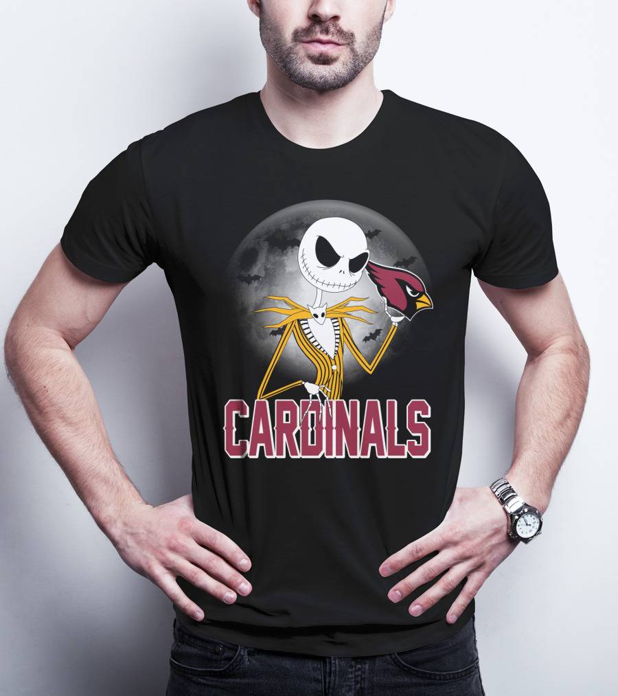 Jack Skellington Cardinals Halloween Moon Arizona T-Shirt