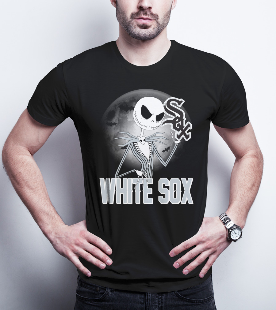 Jack Skellington Halloween Chicago White Sox Moon Bats T-Shirt
