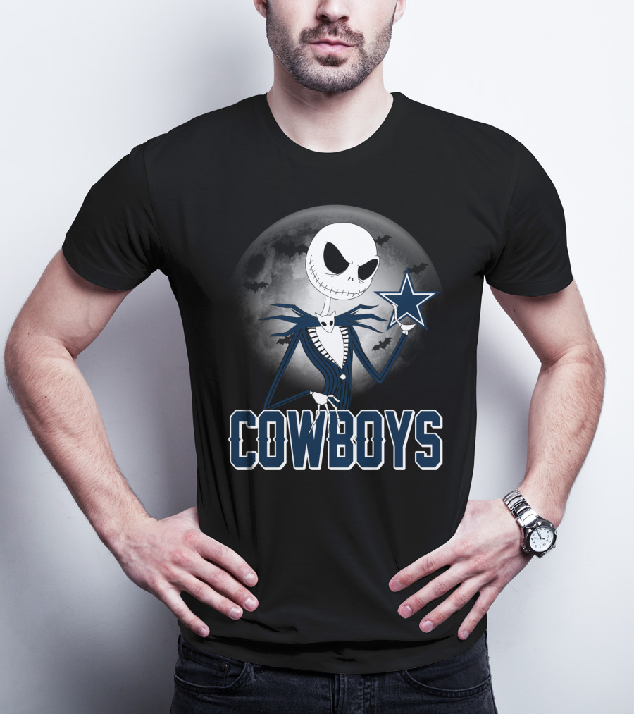Jack Skellington Cowboys Halloween Moon Dallas Star T-Shirt
