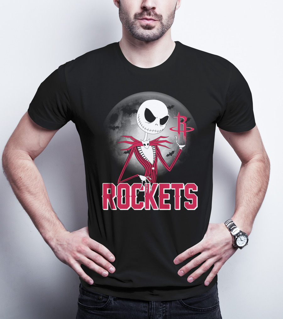 Jack Skellington Houston Rockets Halloween Theme T-Shirt