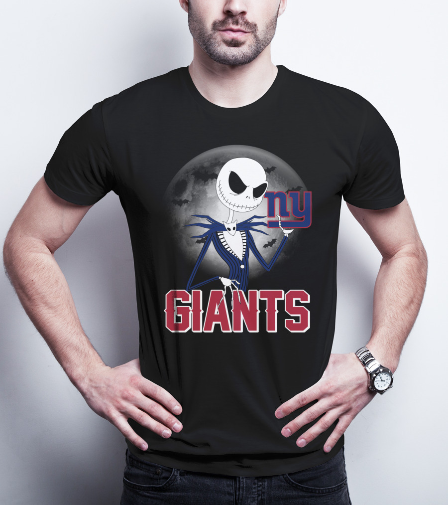 Jack Skellington New York Giants Halloween Moon T-Shirt