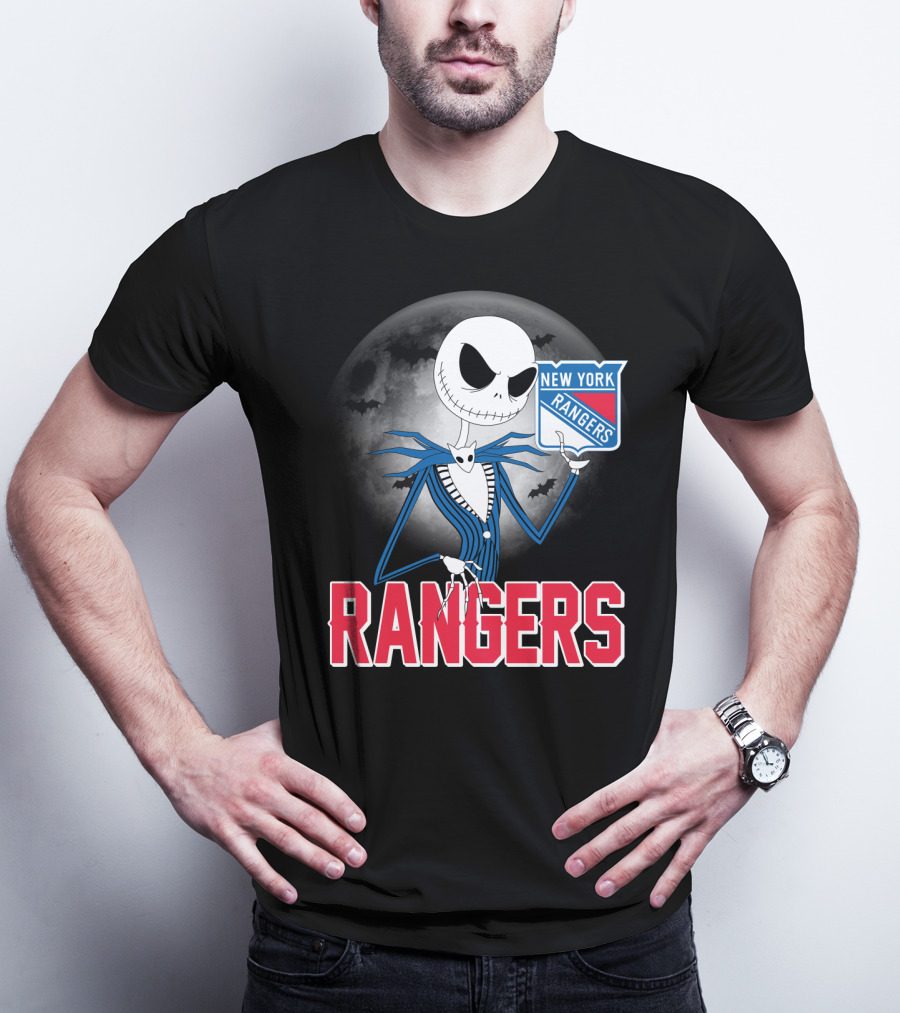 Jack Skellington New York Rangers Halloween Moon T-Shirt
