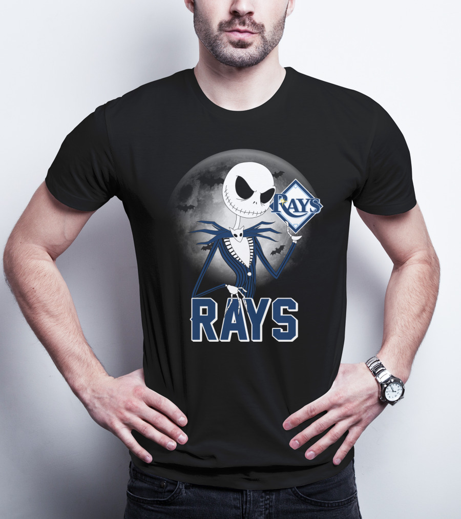 Jack Skellington Tampa Bay Rays Halloween Moon T-Shirt