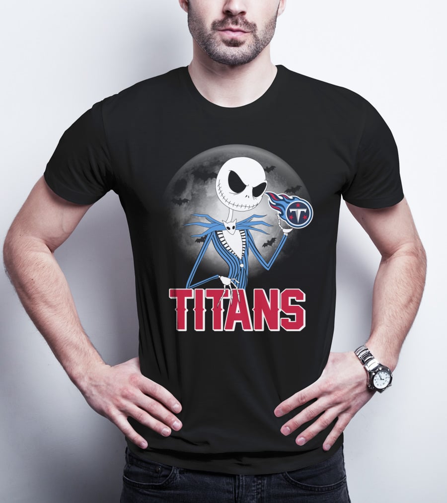 Jack Skellington Titans Halloween Night Tennessee Theme T-Shirt