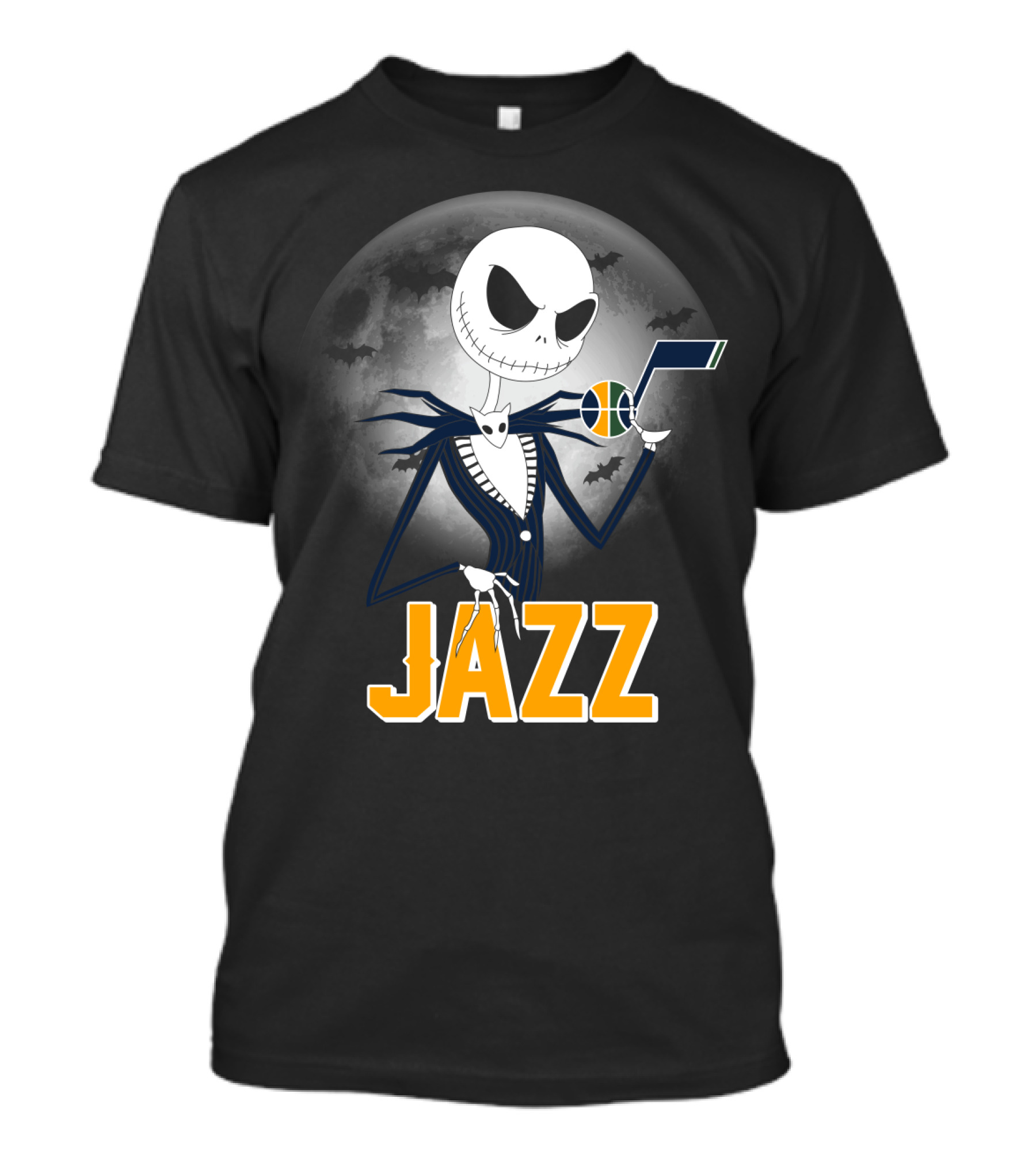 Jack Skellington Halloween Utah Jazz Moonlit Fans T-Shirt