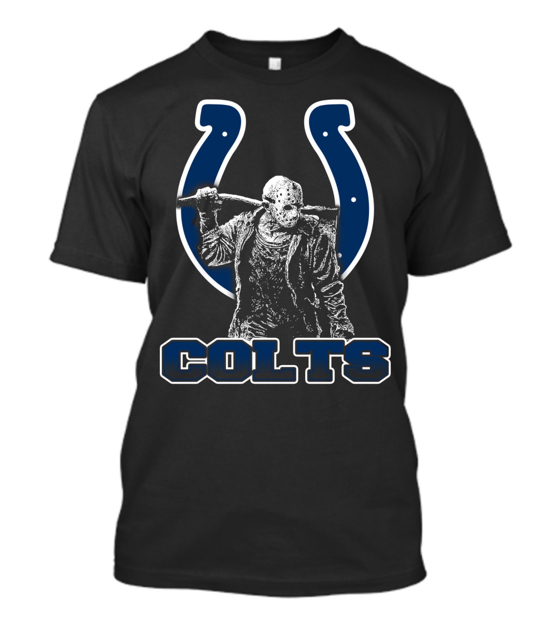 Jason Voorhees Wielding Axe Indianapolis Colts Logo And Fans T-Shirt