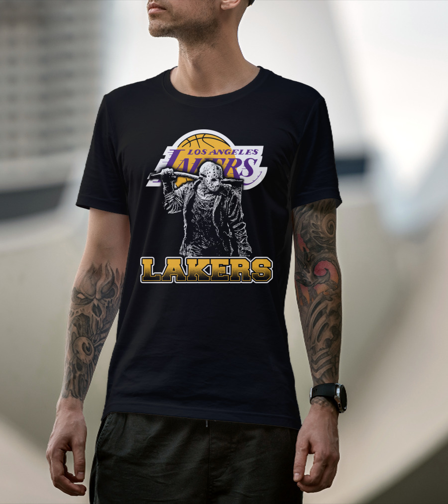 Jason Voorhees Los Angeles Lakers Fan Crossover T-Shirt