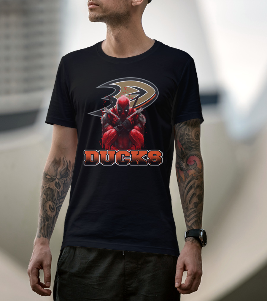 Anaheim Ducks Deadpool Fans Crossover T-Shirt