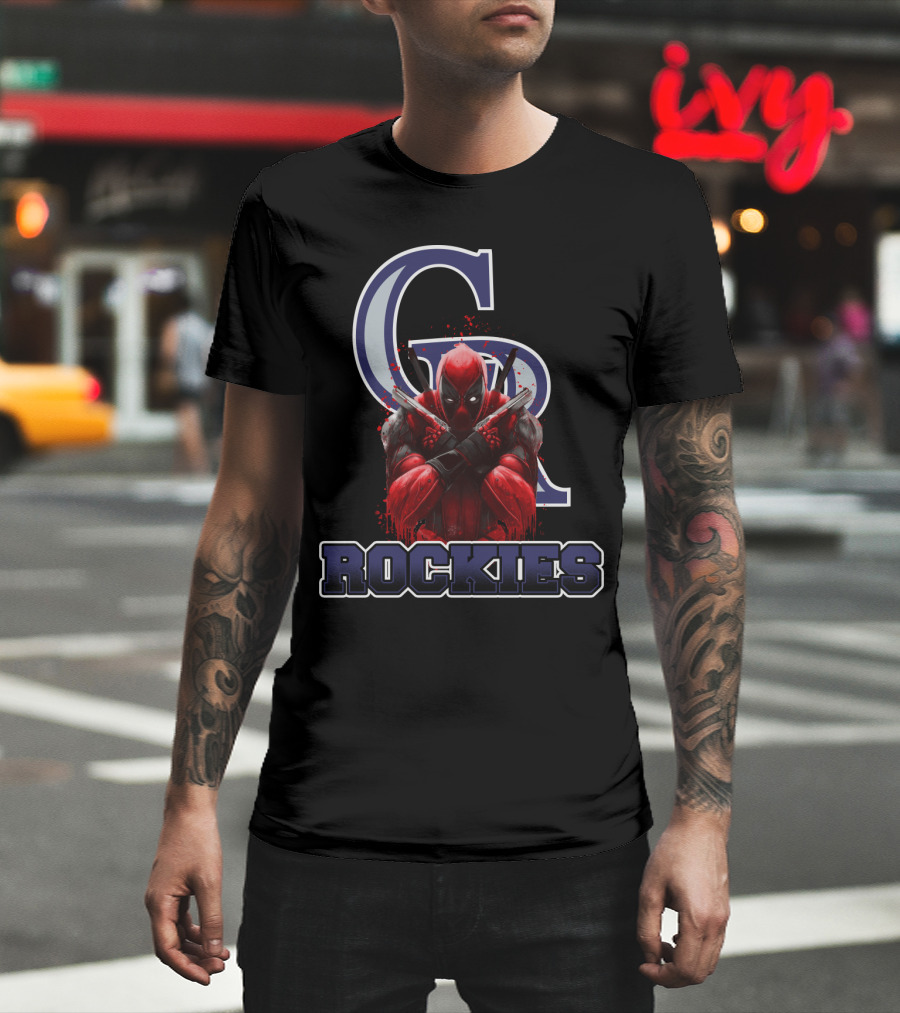 Colorado Rockies Deadpool Crossover Fan Favorite T-Shirt