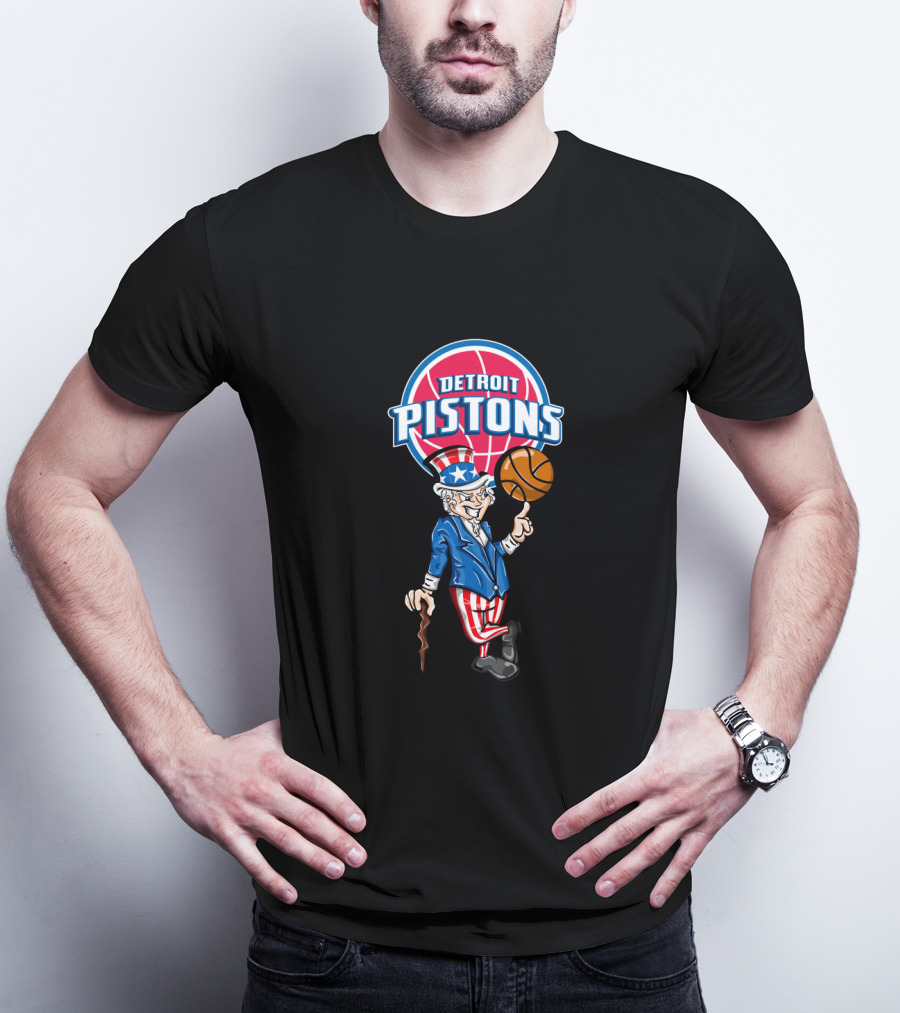 Detroit Pistons Uncle Sam 4Th July Basketball Team T-Shirt