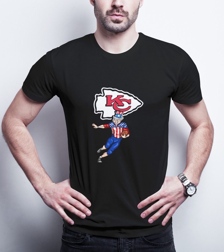 Kansas City Chiefs Uncle Sam 4Th Of July Football Celebration T-Shirt