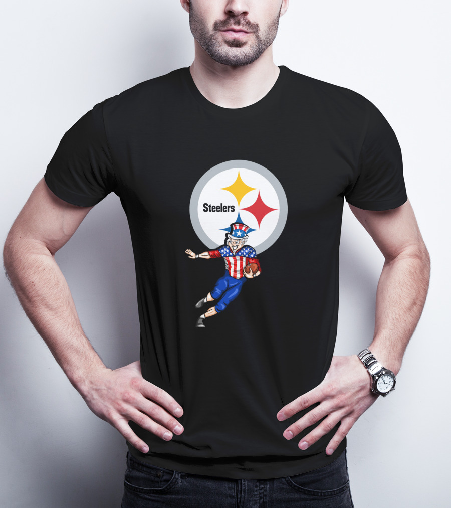 Pittsburgh Steelers Uncle Sam 4Th July Football Stars And Stripes T-Shirt