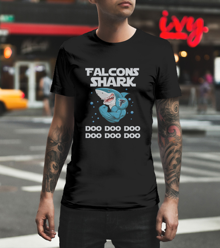 Atlanta Falcons Shark Doo Doo Doo Emblem Bubbles T-Shirt