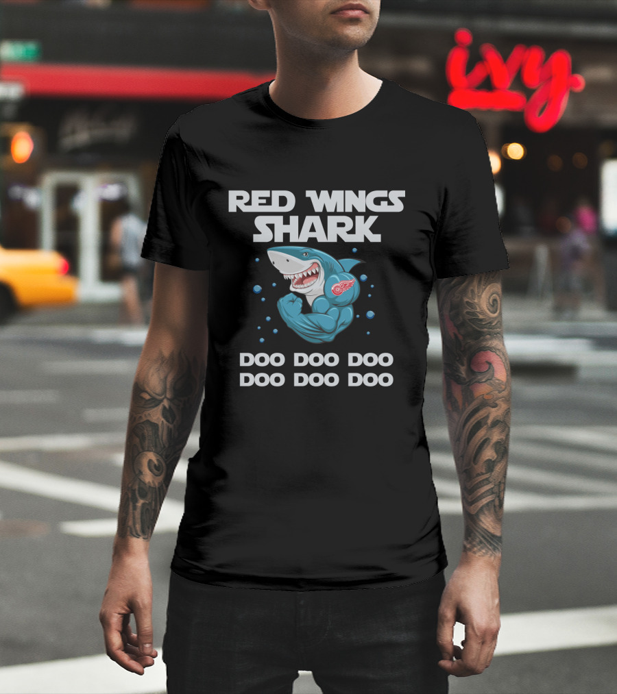 Red Wings Shark Doo Doo Doo Doo Doo Doo T-Shirt