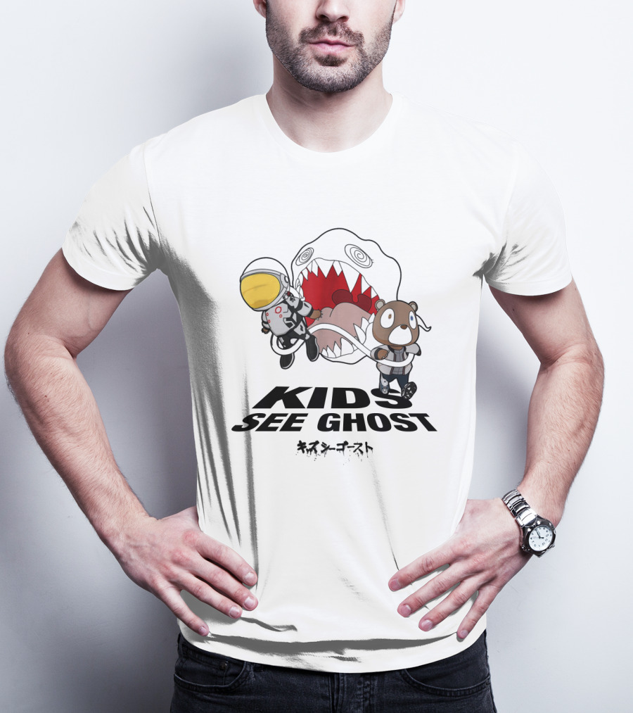 Kids See Ghost Astronaut And Bear With Monster Mouth T-Shirt