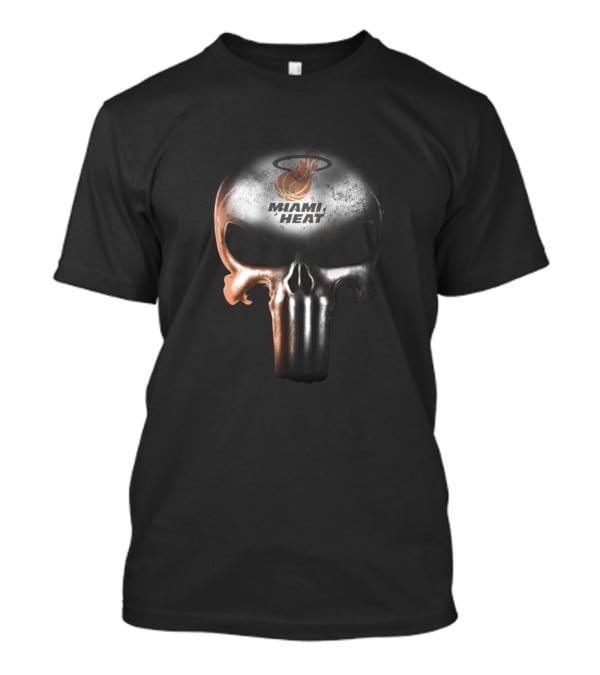 The Punisher Skull With Miami Heat Logo For Fans T-Shirt