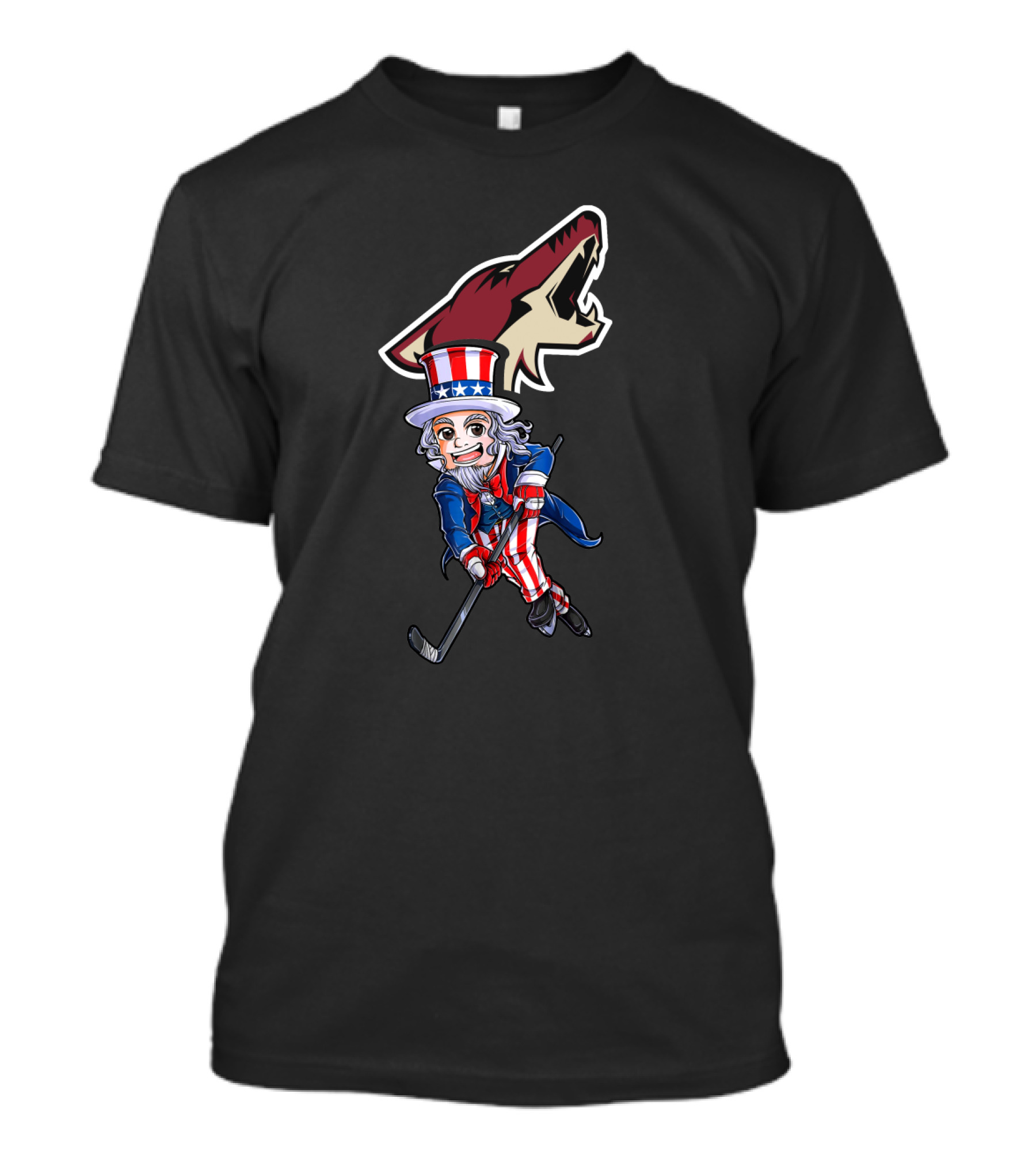 Uncle Sam Arizona Coyotes Hockey Patriotic 4Th Of July Celebration T-Shirt