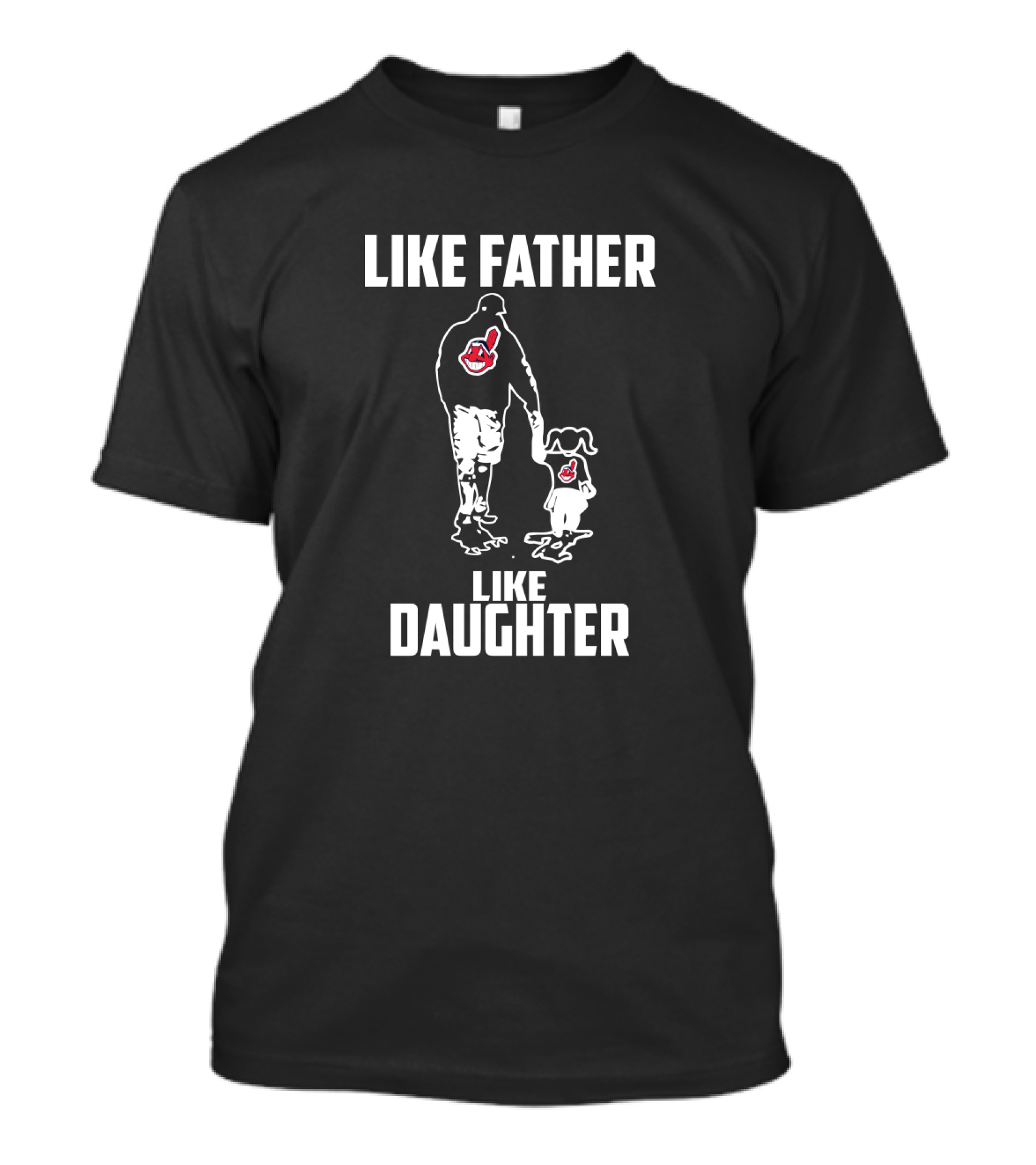 Like Father Like Daughter Cleveland Indians Logo Father And Daughter Silhouette T-Shirt