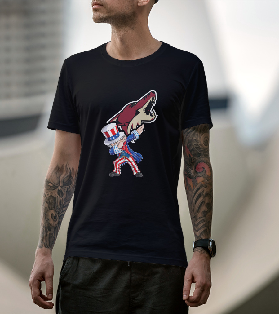 Uncle Sam Dabbing With Arizona Coyotes 4Th Of July Celebration T-Shirt