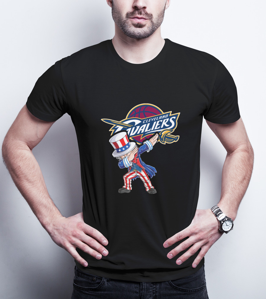 Cleveland Cavaliers Uncle Sam Dabbing 4Th July Basketball Celebration T-Shirt