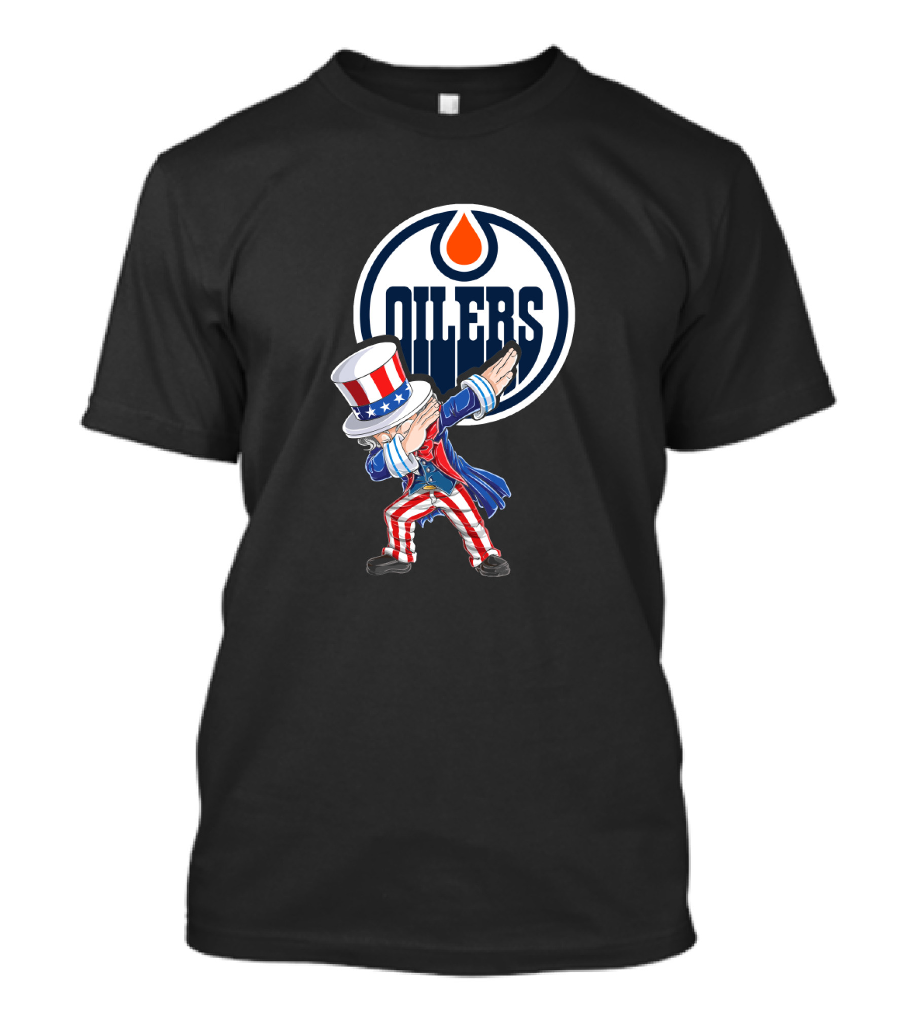 Edmonton Oilers Uncle Sam Dabbing With Logo On 4Th Of July T-Shirt