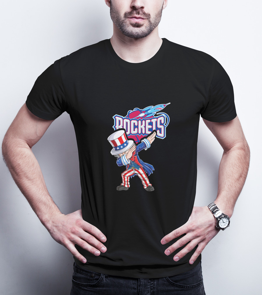 Uncle Sam Dabbing Rockets Patriotic 4Th Of July Celebration T-Shirt