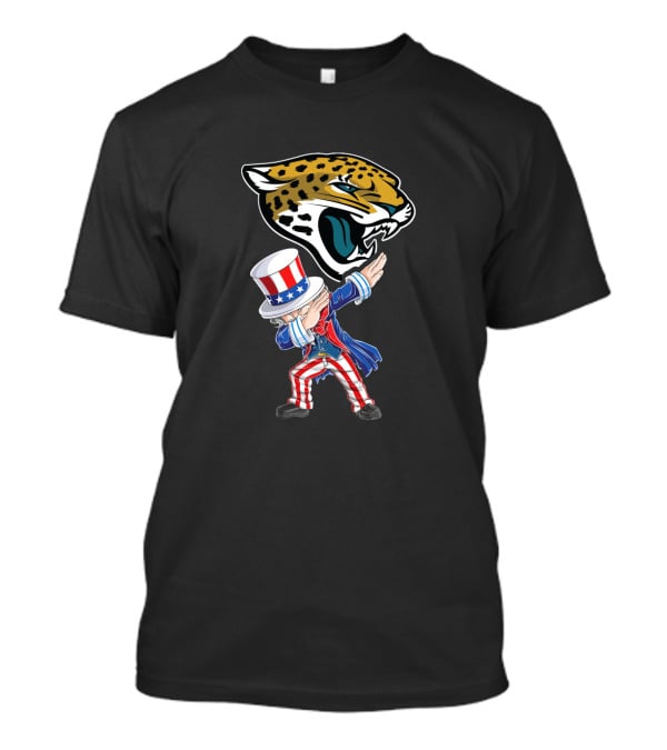 Uncle Sam Dabbing With Jacksonville Jaguars For 4Th Of July T-Shirt