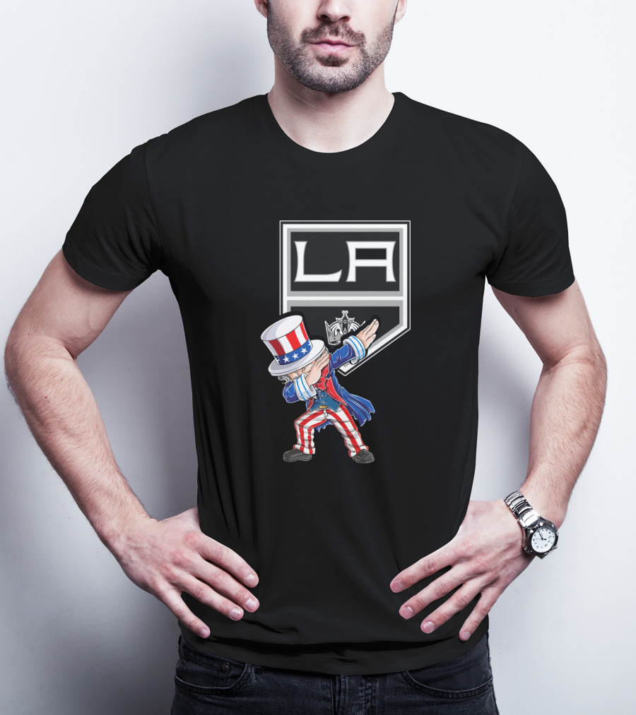 Uncle Sam Dabbing La Kings 4Th July Celebration T-Shirt