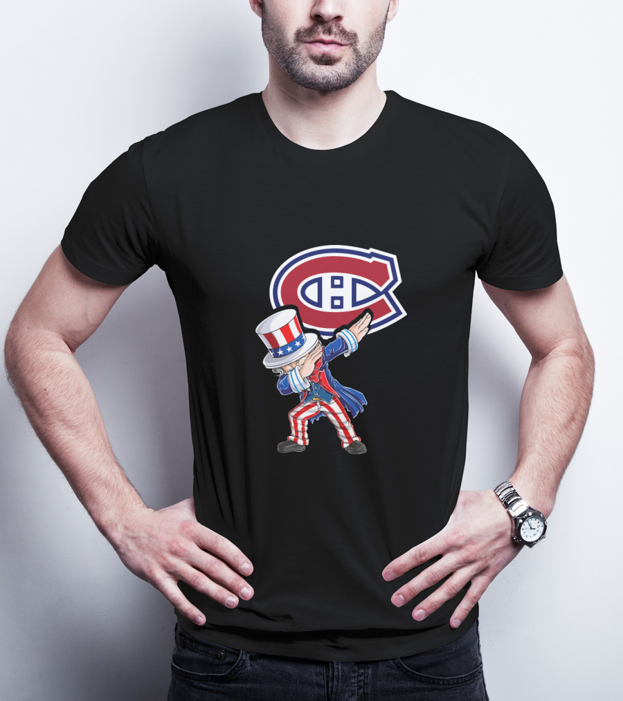 Uncle Sam Dabbing Montreal Canadiens 4Th Of July T-Shirt
