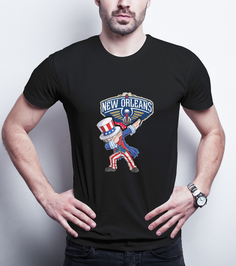 Uncle Sam Dabbing New Orleans Pelicans 4Th July Celebration T-Shirt