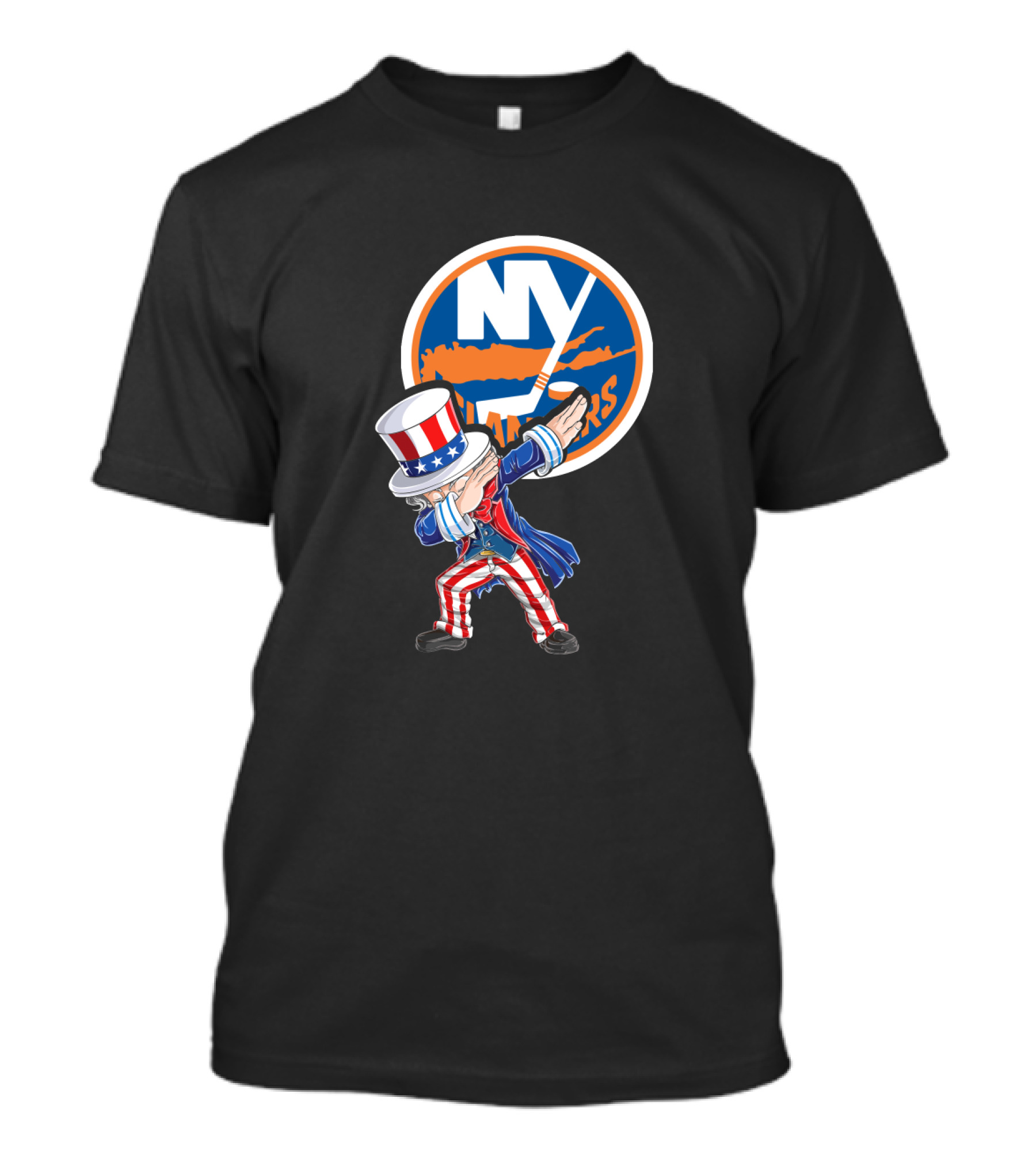 Uncle Sam Dabbing In Front Of New York Islanders Logo For 4Th Of July T-Shirt