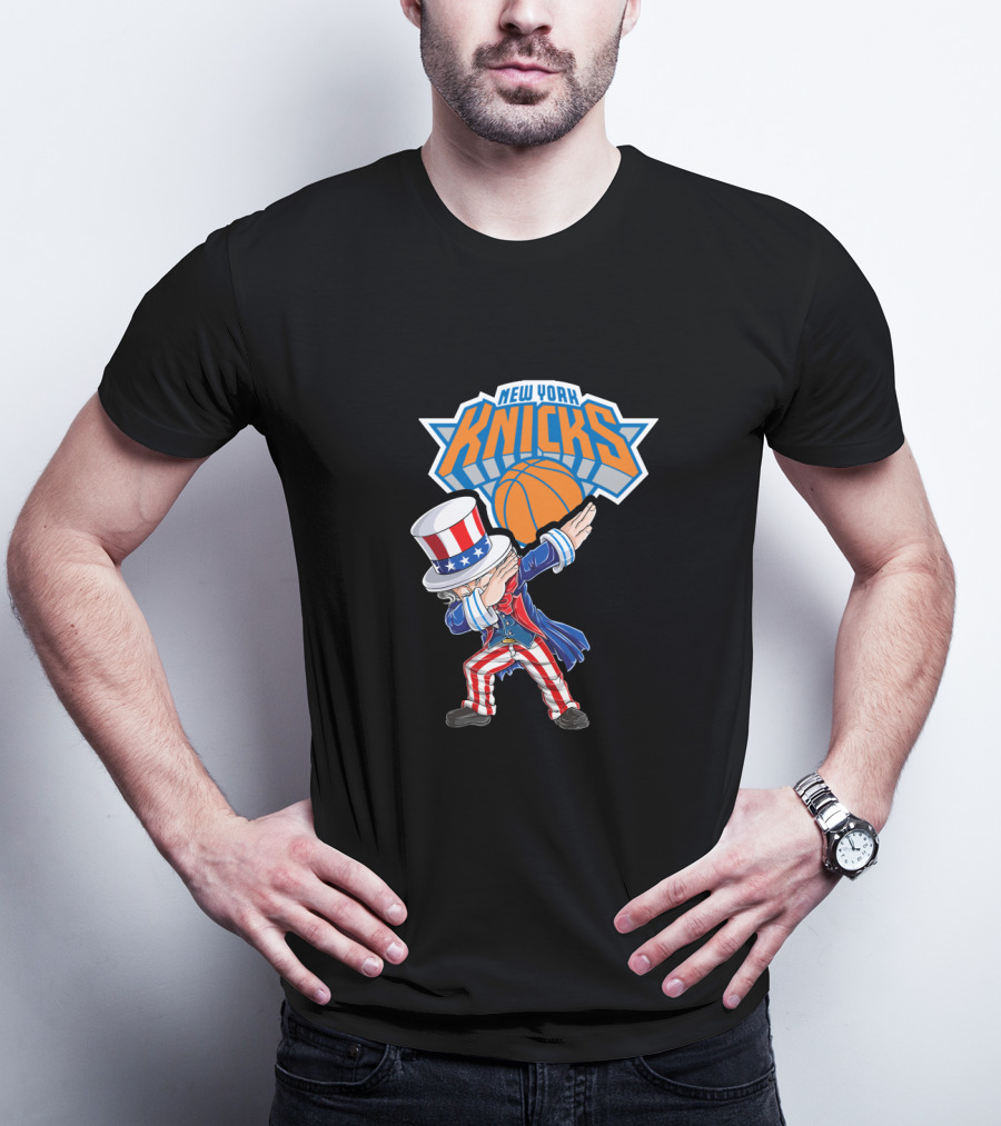 Uncle Sam Dabbing New York Knicks Basketball 4Th July Celebration T-Shirt