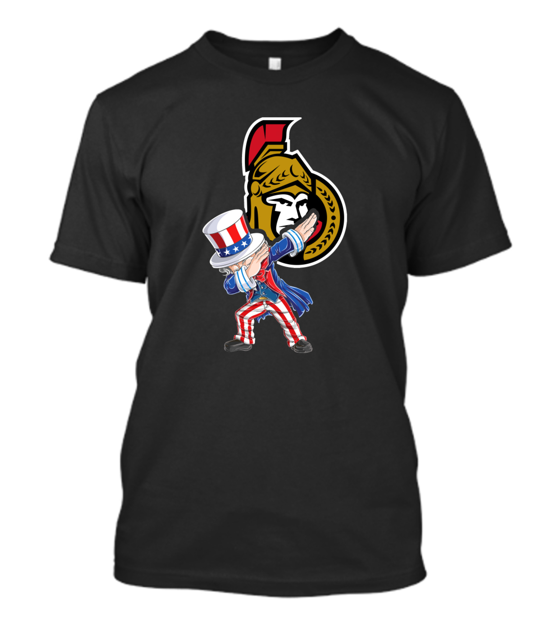 Uncle Sam Dabbing Ottawa Senators 4Th Of July T-Shirt