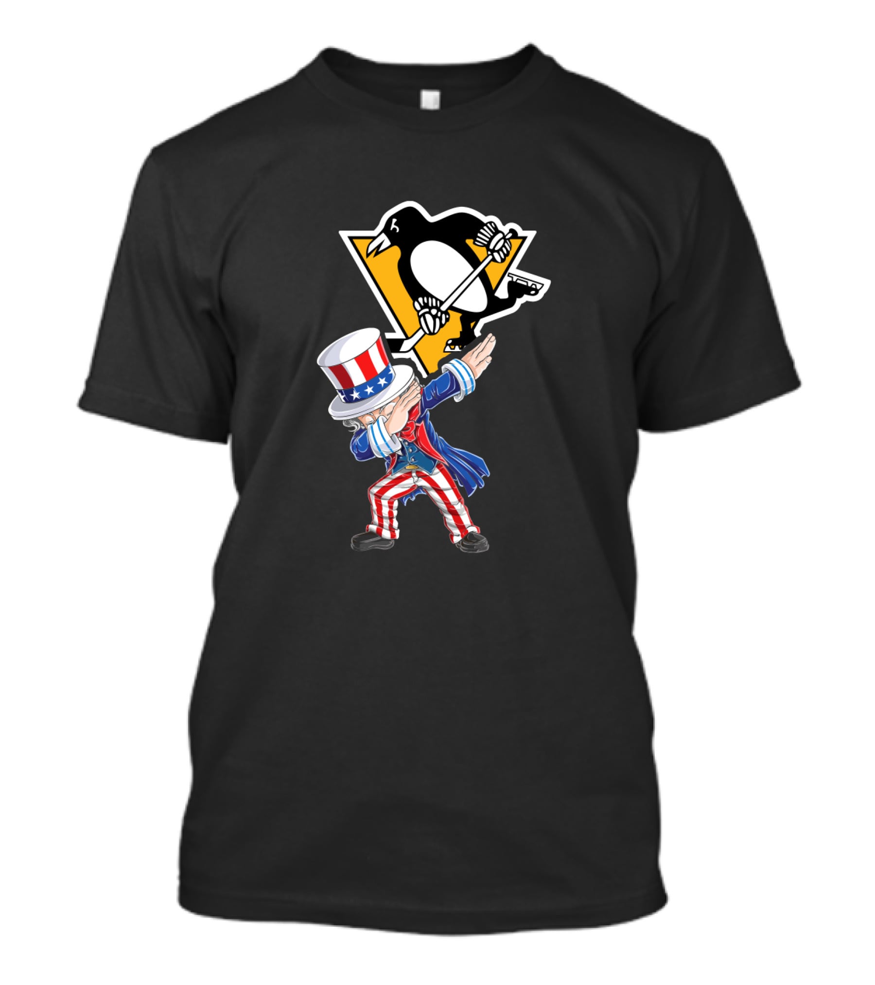 Uncle Sam Dabbing Pittsburgh Penguins 4Th Of July Celebration T-Shirt