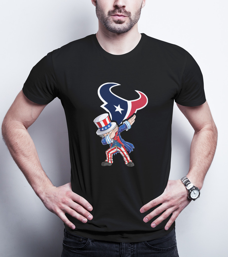 Uncle Sam Dabbing Houston Texans 4Th Of July Celebration T-Shirt