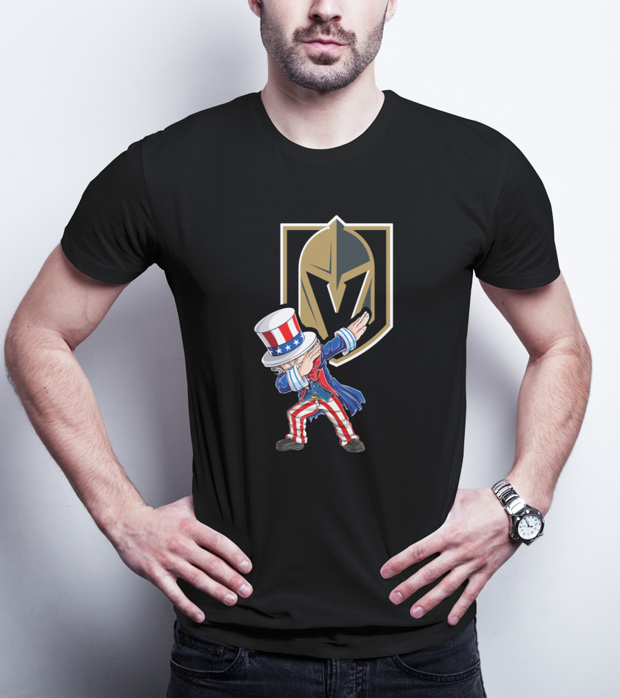 Uncle Sam Dabbing Vegas Golden Knights 4Th Of July Celebration T-Shirt