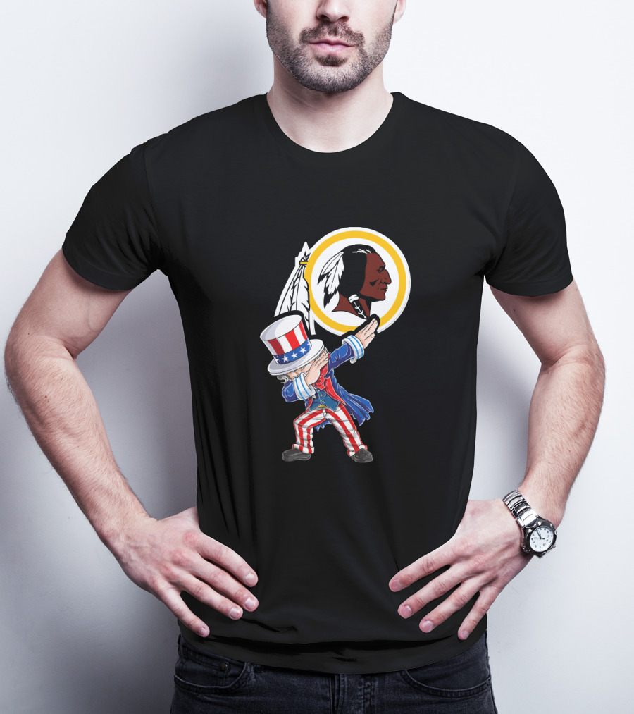 Uncle Sam Dabbing 4Th July Washington Redskins T-Shirt