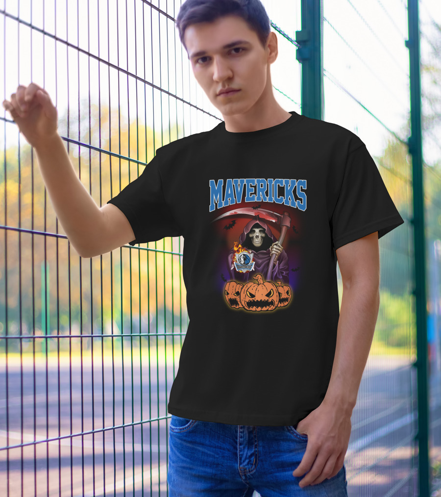 Mavericks Grim Reaper Halloween Pumpkins Scythe T-Shirt