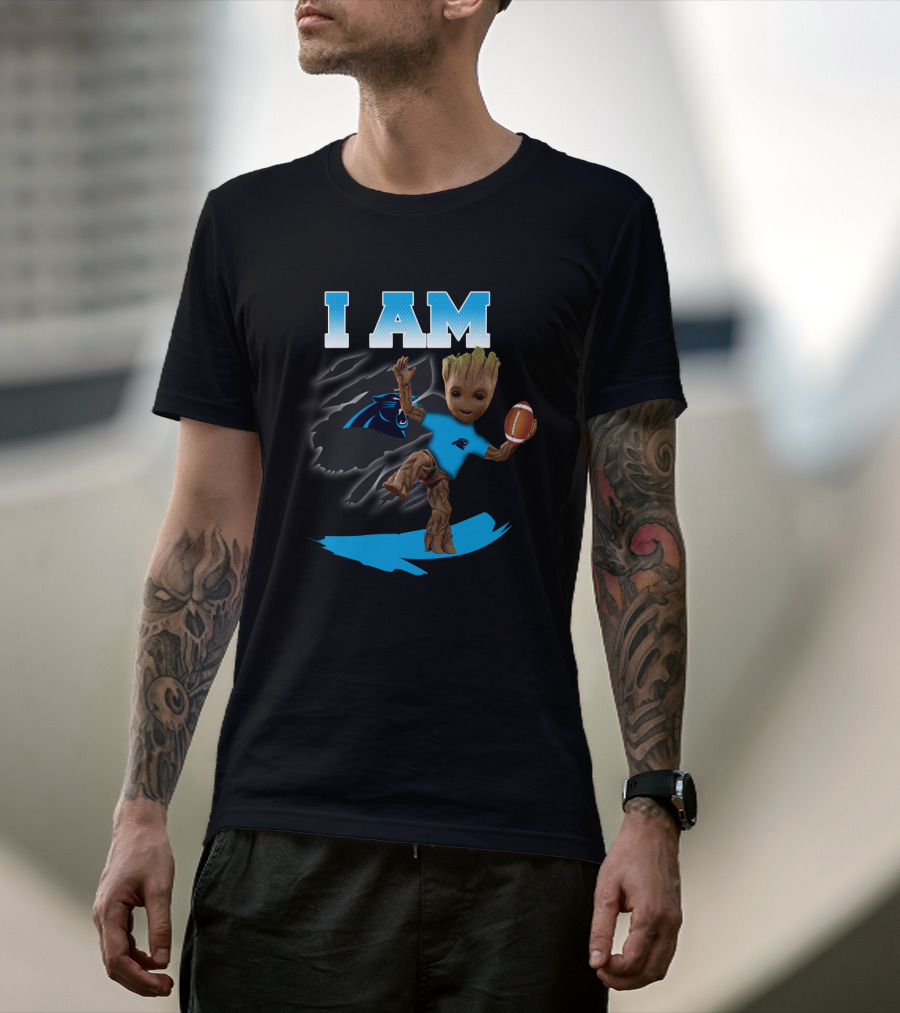 I Am Carolina Panthers Groot Football Fan T-Shirt